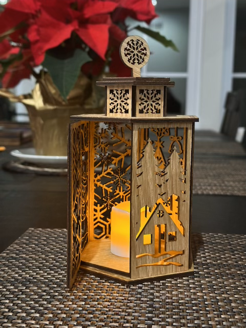 Holiday Miniature Lantern with tea light